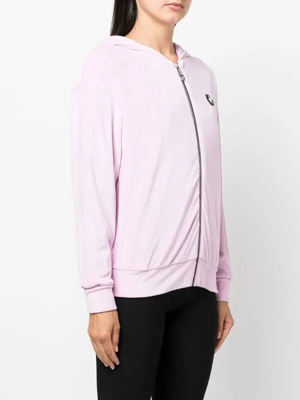 Philipp Plein Logo Patch Zip Hoodie