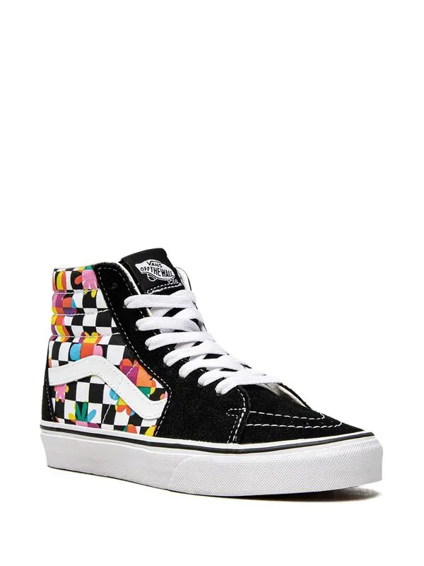 VANS Sk8-hi Floral Checkerboard Sneakers - Black