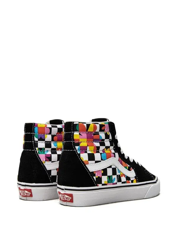 VANS Sk8-hi Floral Checkerboard Sneakers - Black
