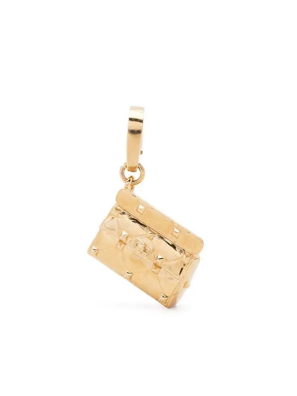 Valentino Garavani Rockstud Quilted Bag Pendant - Gold