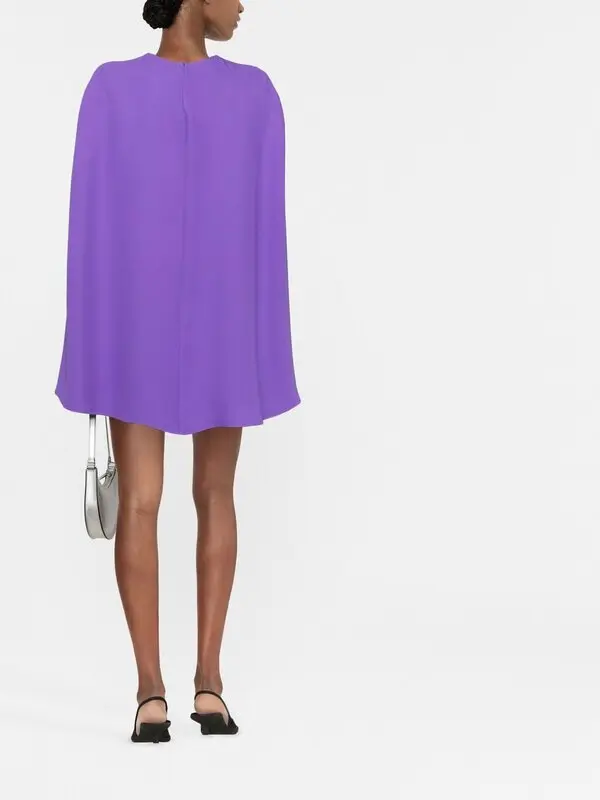 Valentino Garavani Cape-style Silk Dress - Purple