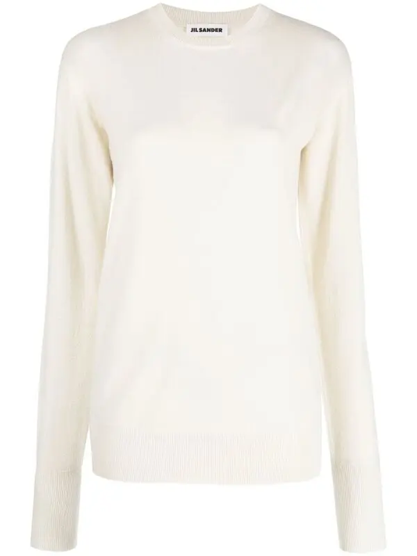 JIL SANDER Ribbed-knit Cashmere Jumper - Neutrals