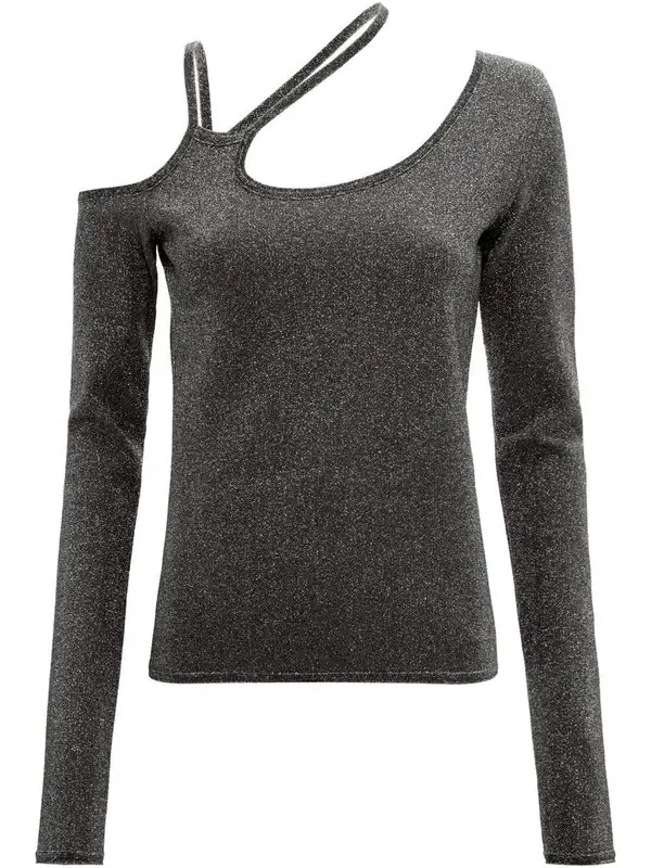 JW Anderson Cut-out Metallic Asymmetric Top - Grey