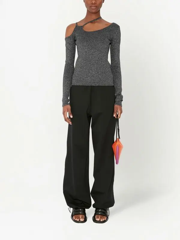 JW Anderson Cut-out Metallic Asymmetric Top - Grey