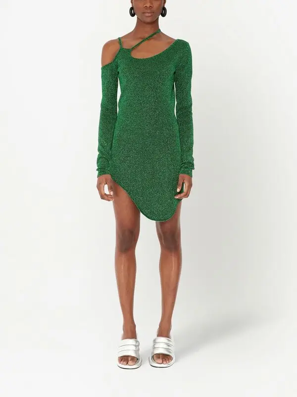 JW Anderson Glitter Cut-out Asymmetric Dress