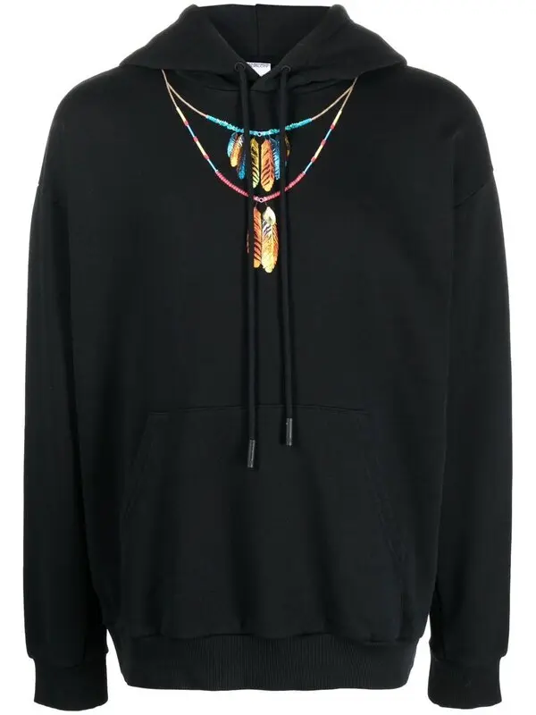 COUNTY OF MILAN Marcelo Burlon Graphic-print Pullover Hoodie - Black