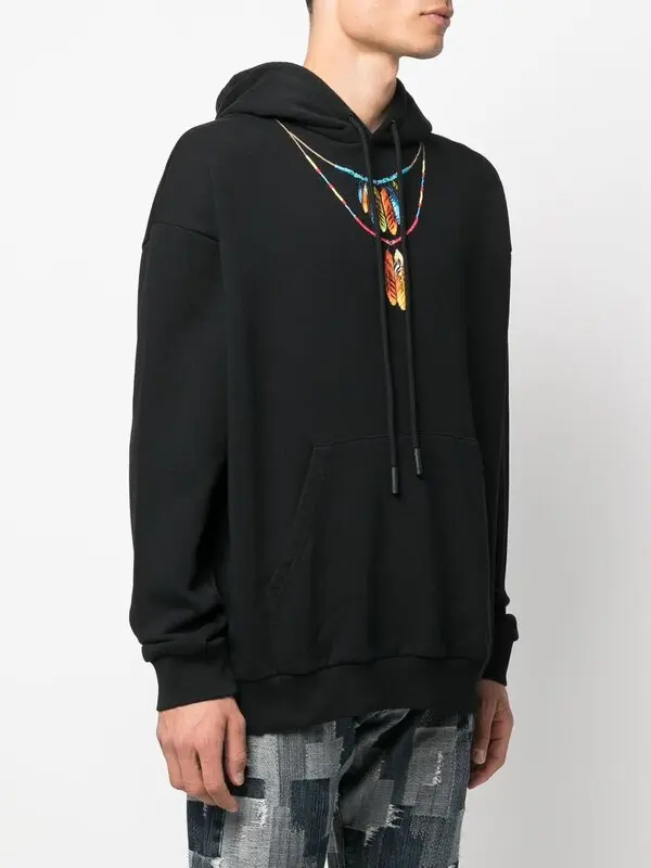 COUNTY OF MILAN Marcelo Burlon Graphic-print Pullover Hoodie - Black