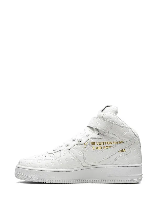 Nike X Louis Vuitton X Virgil Abloh Air Force 1 Mid Sneakers - White