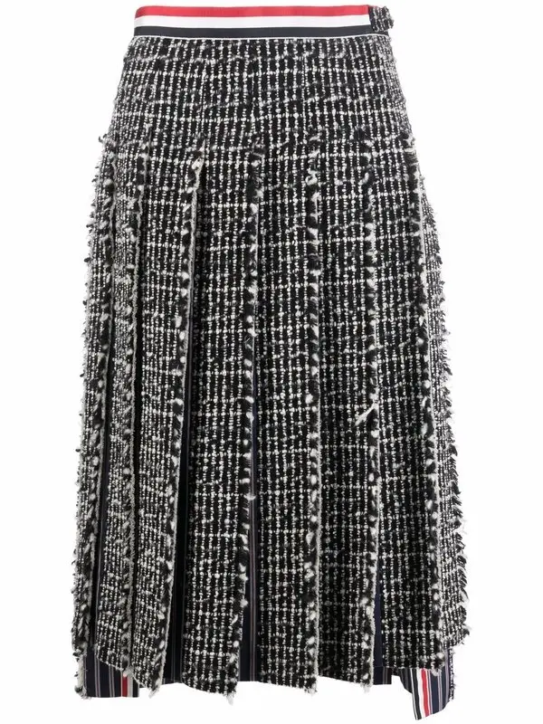 Thom Browne Patterned Jacquard Pleated Skirt