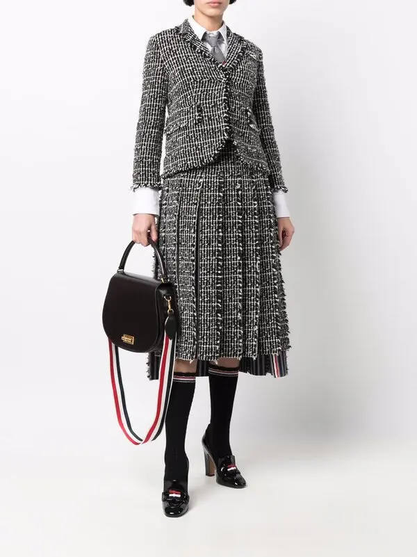 Thom Browne Patterned Jacquard Pleated Skirt