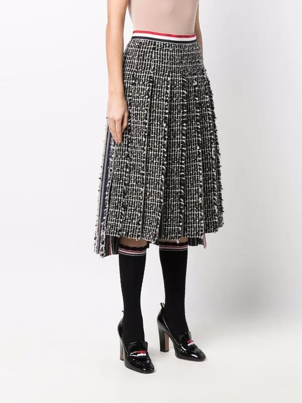 Thom Browne Patterned Jacquard Pleated Skirt