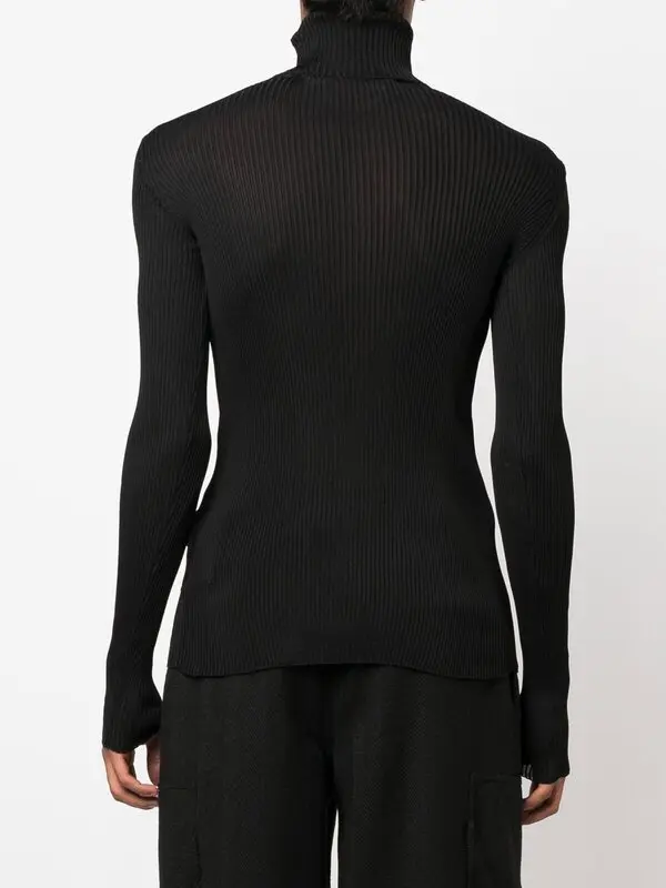 Off-White Helvet Fine-knit Ribbed Jumper - Black