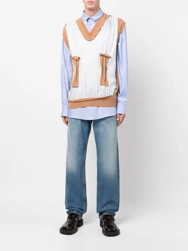 MAISON MARGIELA Spliced Knit-detail Shirt