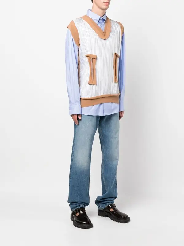 MAISON MARGIELA Spliced Knit-detail Shirt