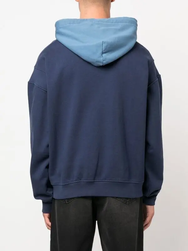 AMBUSH Panelled Logo-print Hoodie - Blue