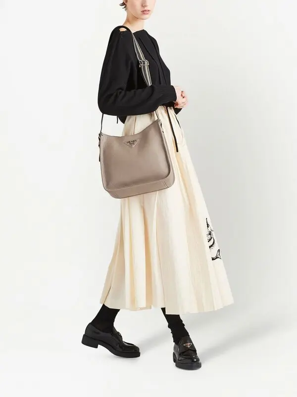 Prada Logo Plaque Shoulder Bag