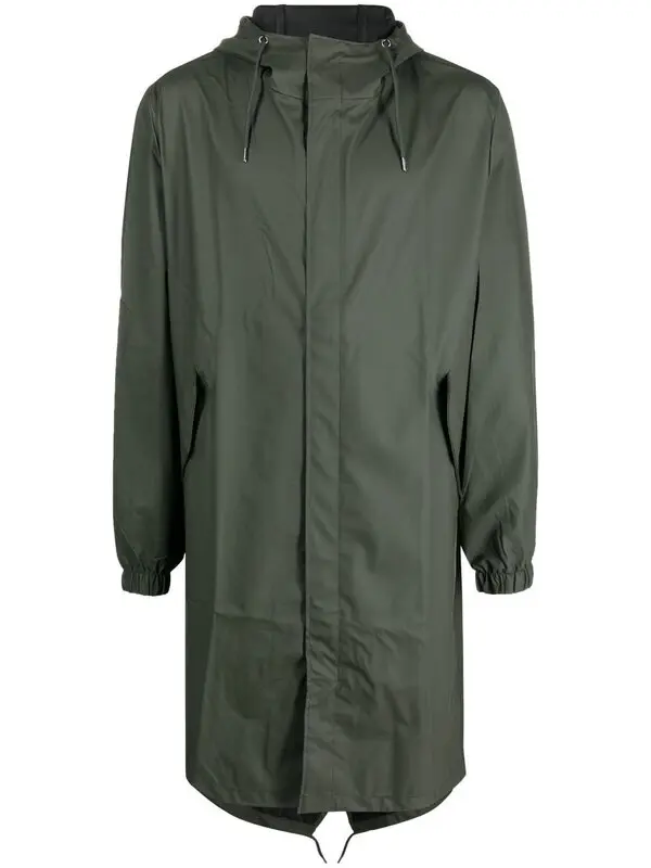 Rains Drawstring Hooded Raincoat - Green