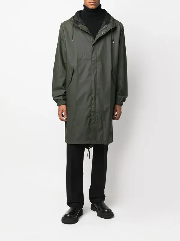 Rains Drawstring Hooded Raincoat - Green