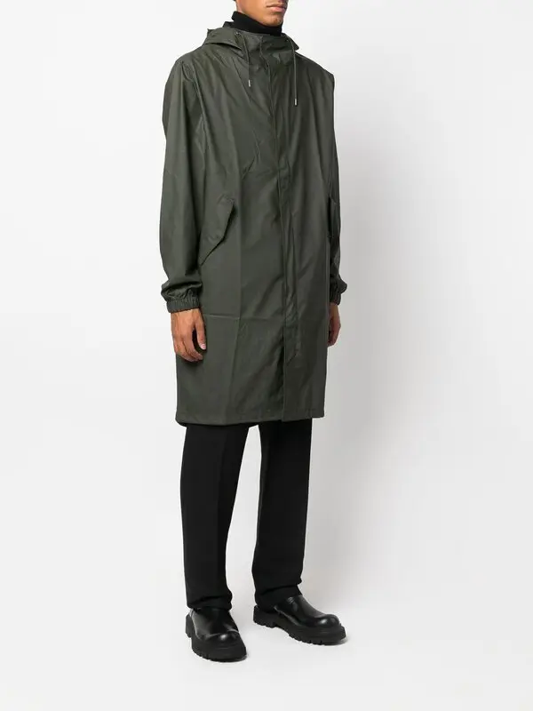 Rains Drawstring Hooded Raincoat - Green