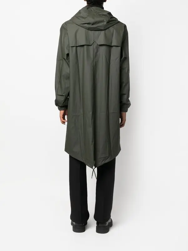 Rains Drawstring Hooded Raincoat - Green