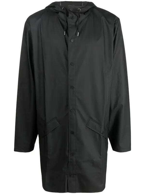 Rains Drawstring Hood Raincoat - Black