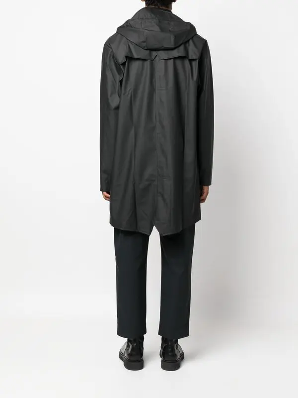 Rains Drawstring Hood Raincoat - Black