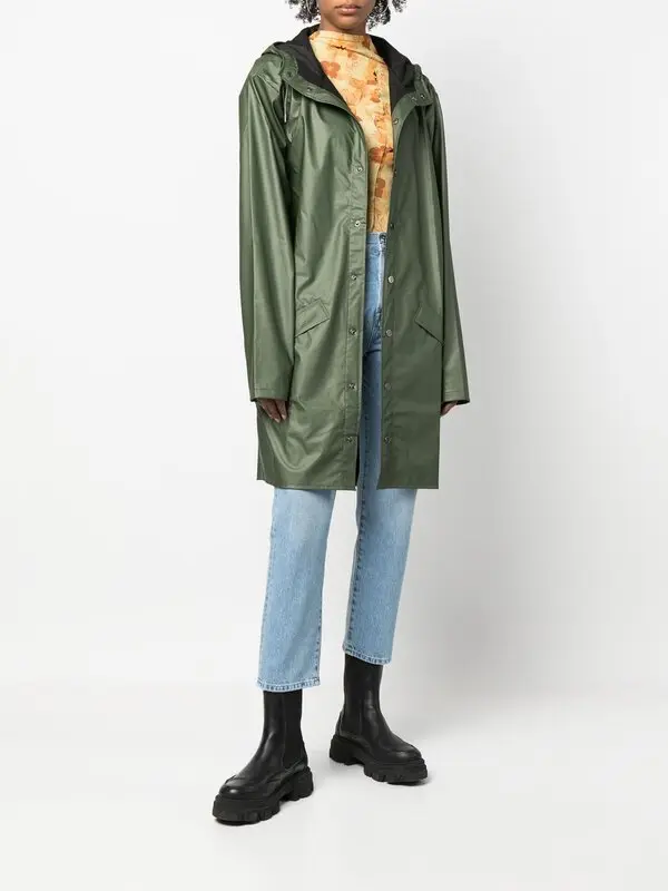 Rains Waterproof Raincoat With Drawstring Hood