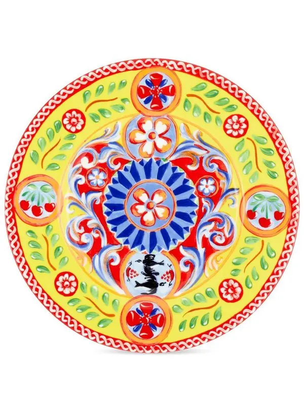 Dolce & Gabbana 2 Piece Fine Porcelain Dinner Plate Set - Yellow