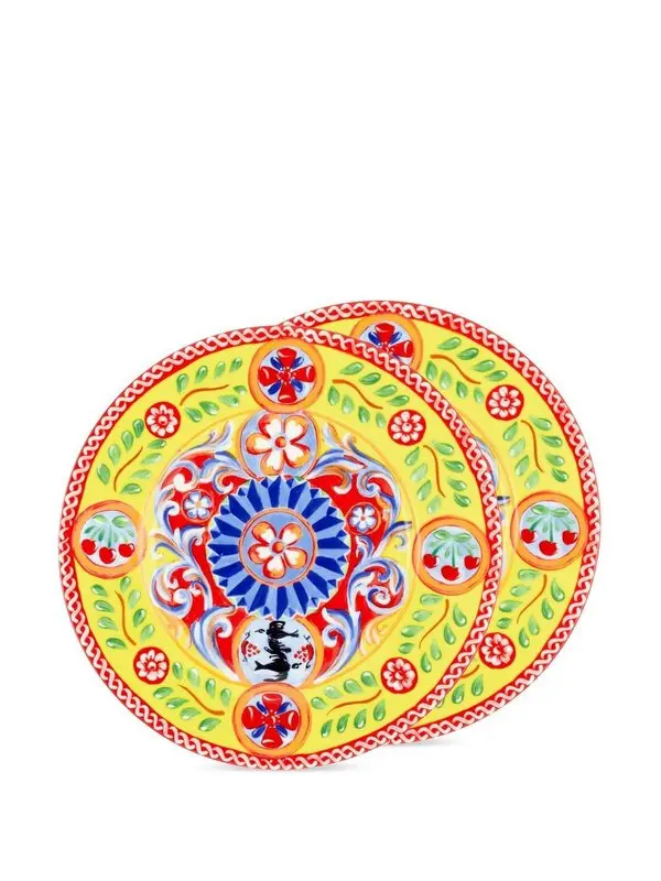 Dolce & Gabbana 2 Piece Fine Porcelain Dinner Plate Set