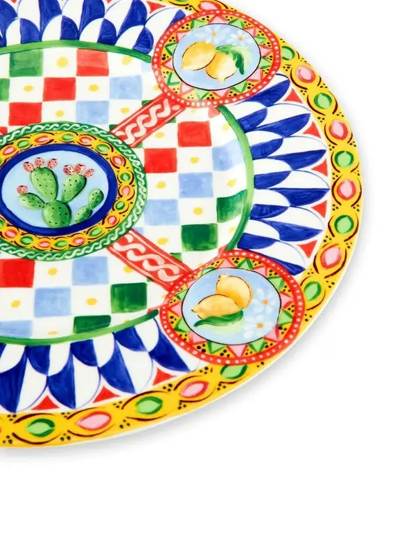 Dolce & Gabbana 2 Piece Fine Porcelain Dinner Plate Set