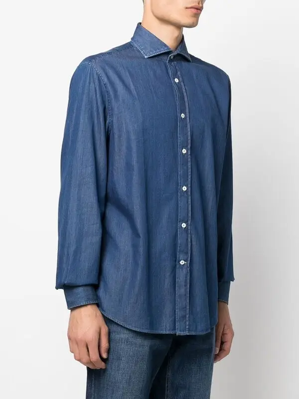 Brunello Cucinelli Long-sleeved Cotton Shirt