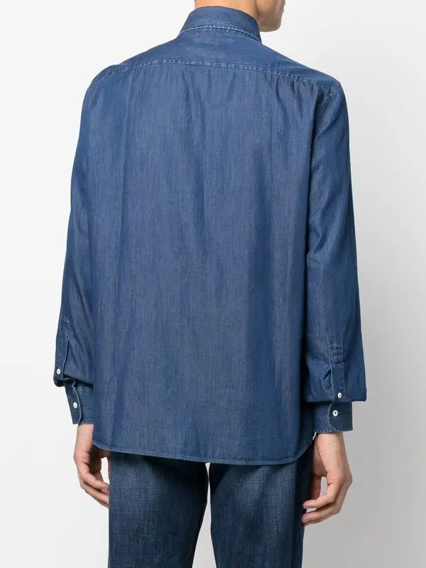Brunello Cucinelli Long-sleeved Cotton Shirt