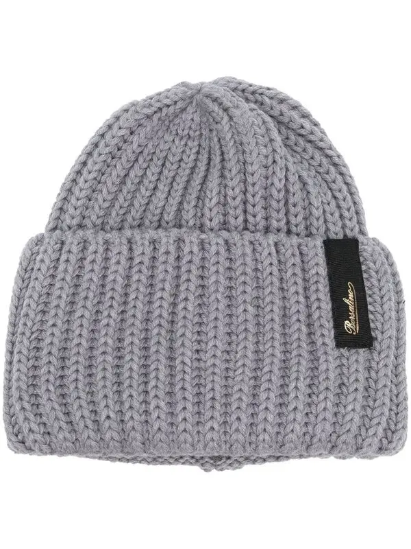 Borsalino Ribbed-knit Virgin Wool Beanie - Grey