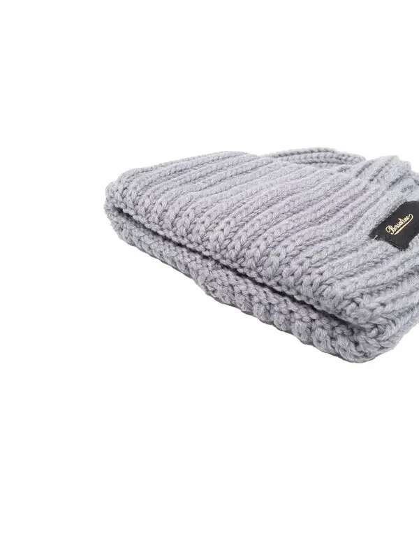 Borsalino Ribbed-knit Virgin Wool Beanie - Grey