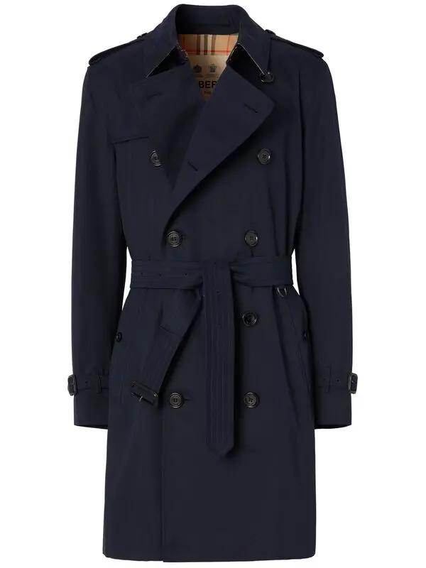 Burberry Kensington Heritage Trench Coat - Blue | Editorialist