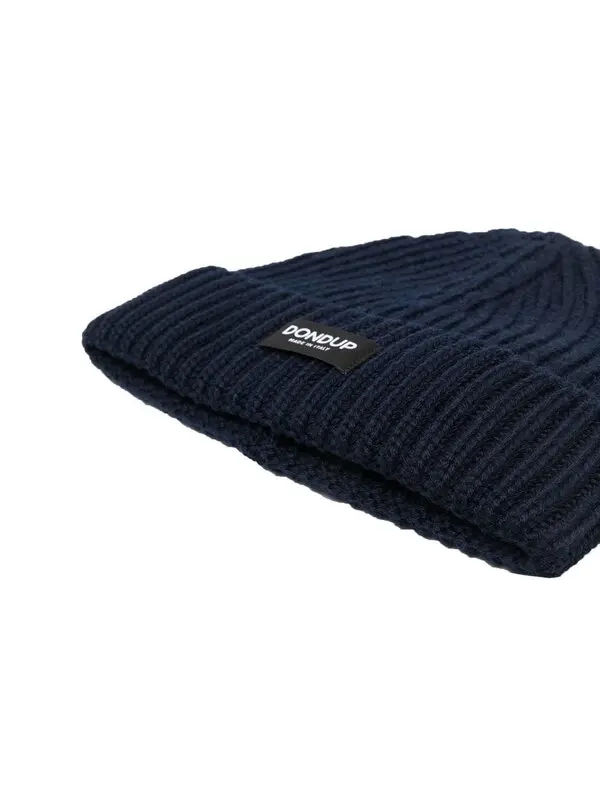 DONDUP Logo-patch Ribbed-knit Beanie