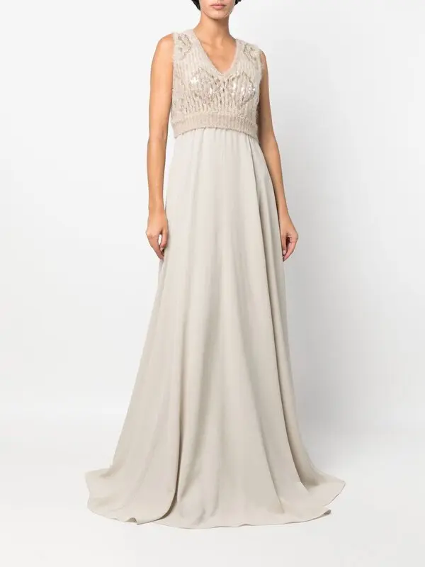 Brunello Cucinelli Sequin-embellished Sleeveless Gown