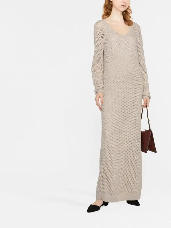 Brunello Cucinelli Open-knit Maxi Dress