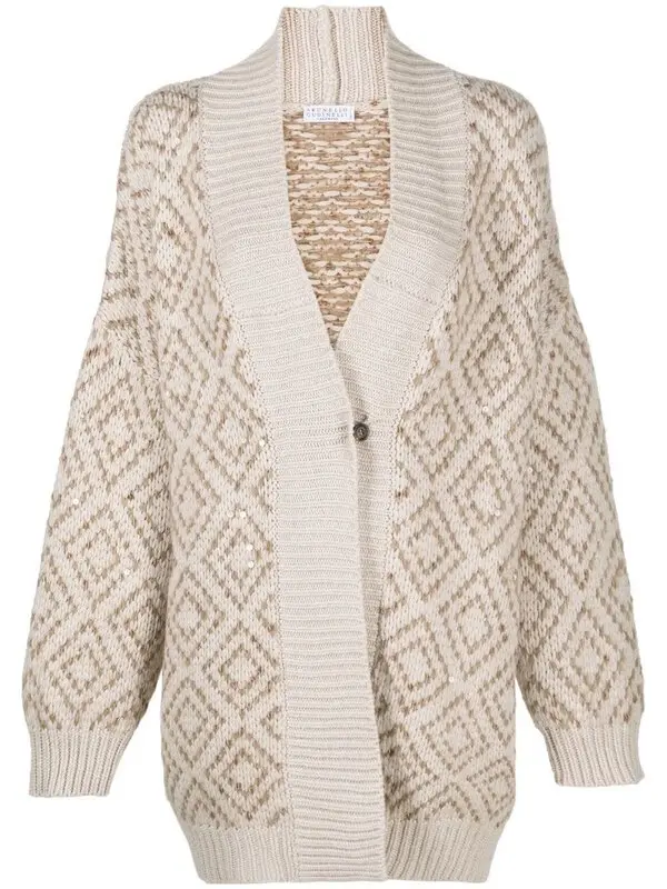 Brunello Cucinelli Jacquard Knit Cardigan
