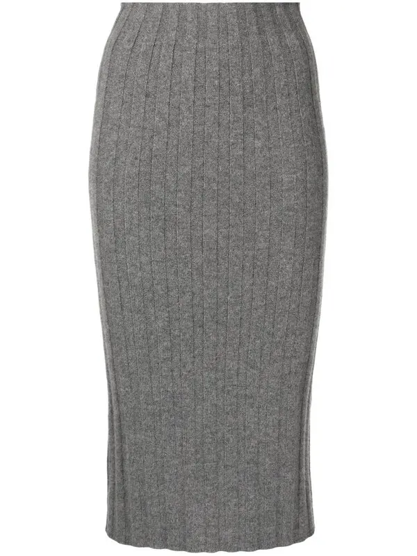 Cashmere In Love Lenny Chunky-knit Skirt - Grey