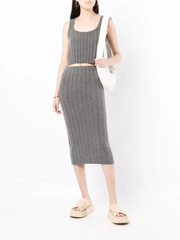 Cashmere In Love Lenny Chunky-knit Skirt - Grey