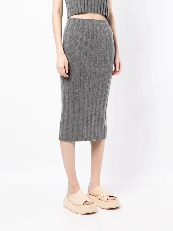 Cashmere In Love Lenny Chunky-knit Skirt - Grey