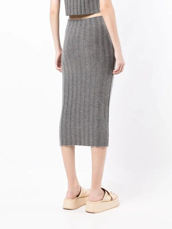 Cashmere In Love Lenny Chunky-knit Skirt - Grey