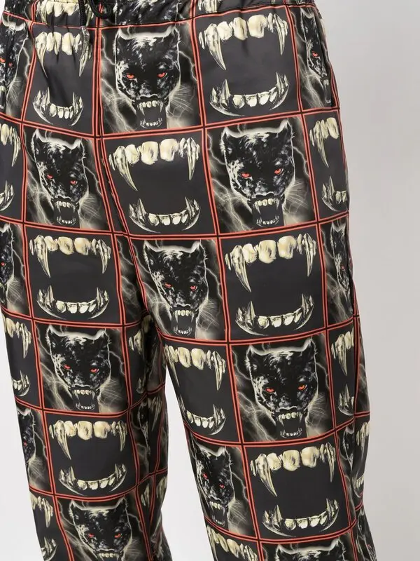 Roberto Cavalli Panther Print Track Pants