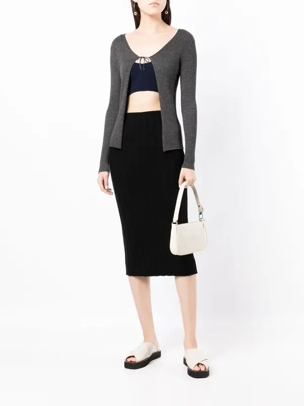 Cashmere In Love Evie Knitted Cropped Top - Blue