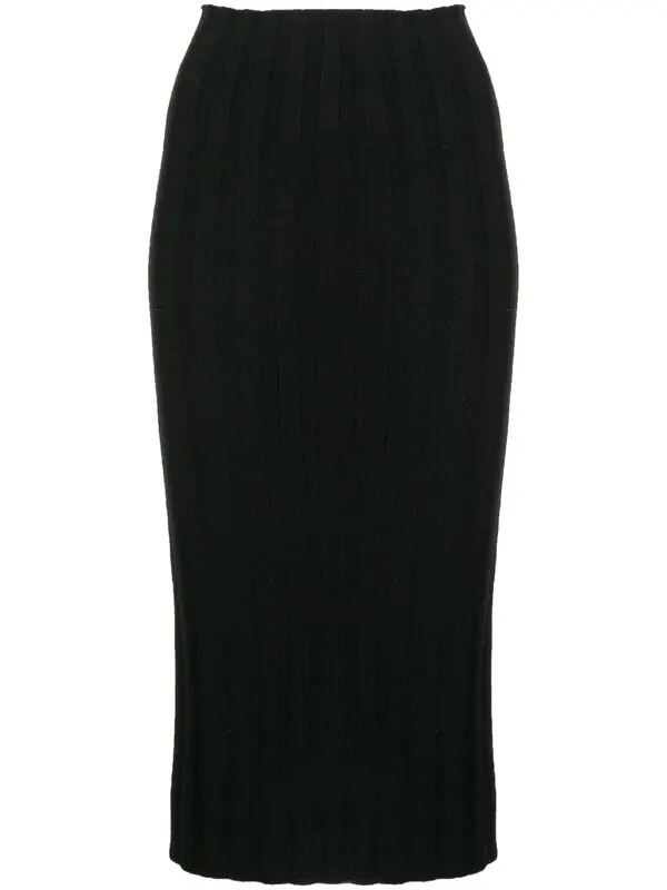 Cashmere In Love Lenny Ribbed-knit Skirt - Black