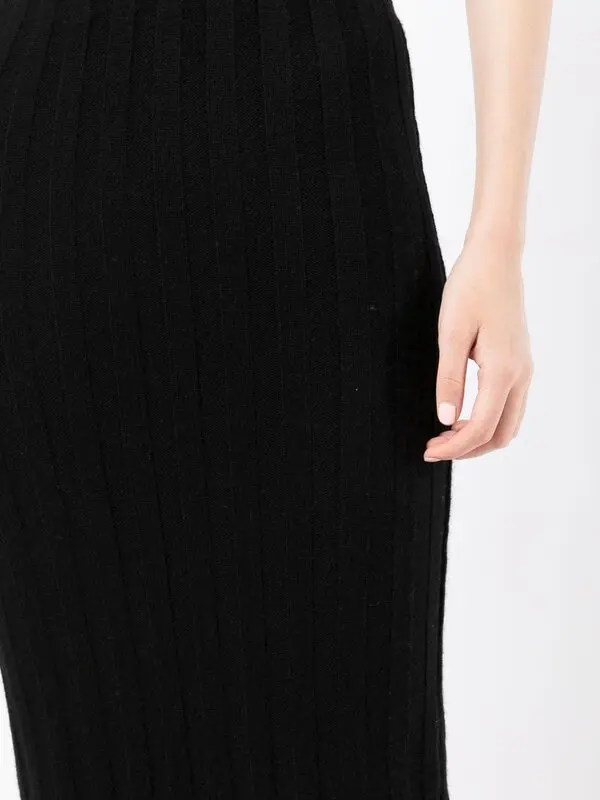 Cashmere In Love Lenny Ribbed-knit Skirt - Black