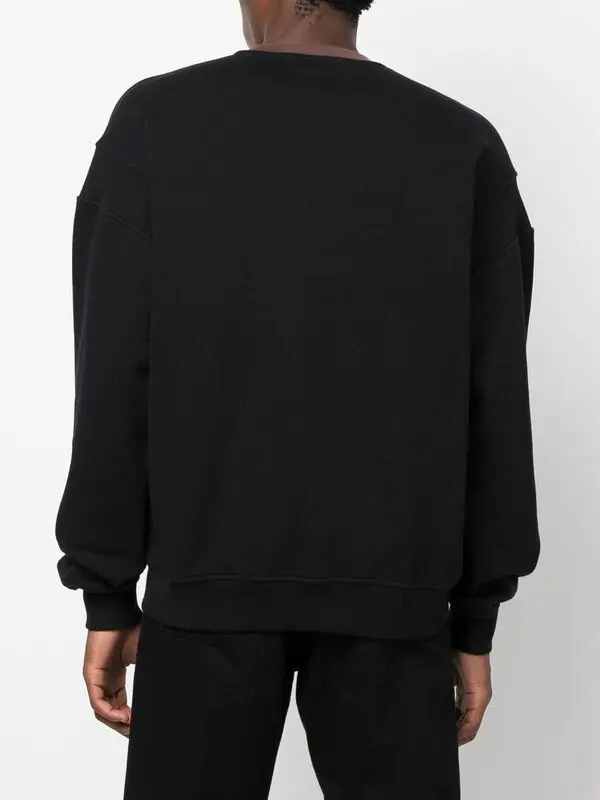 AMBUSH Letter Print Long Sleeve Sweatshirt - Black