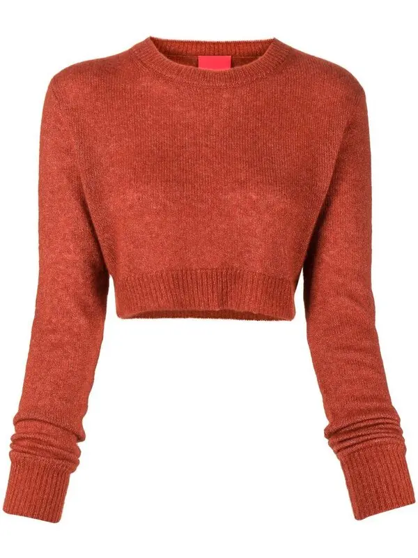 Cashmere In Love Como Cropped Jumper - Red