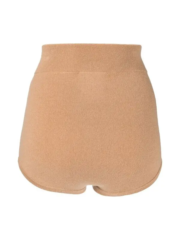 Cashmere In Love Felix Knitted High-waist Shorts - Brown